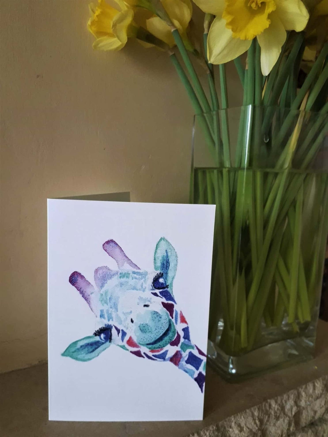 Giraffe 2 Blank Card. Print of Original Painting by Artist - Etsy