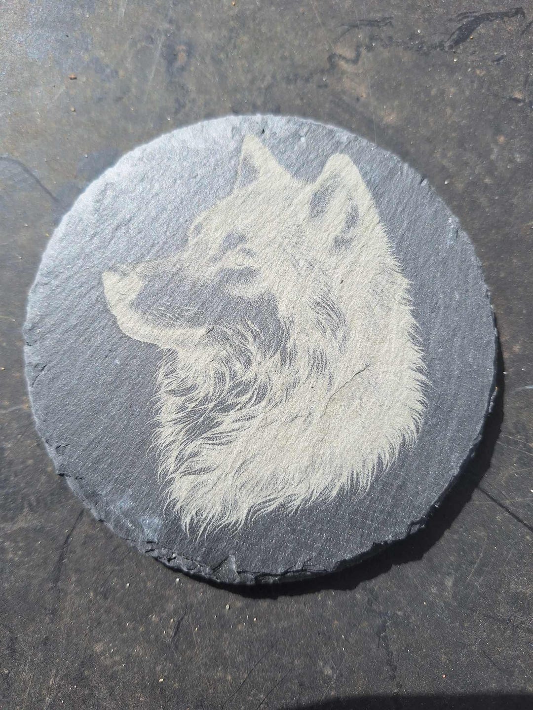 Laser Pyrography Slate Wolf - Etsy