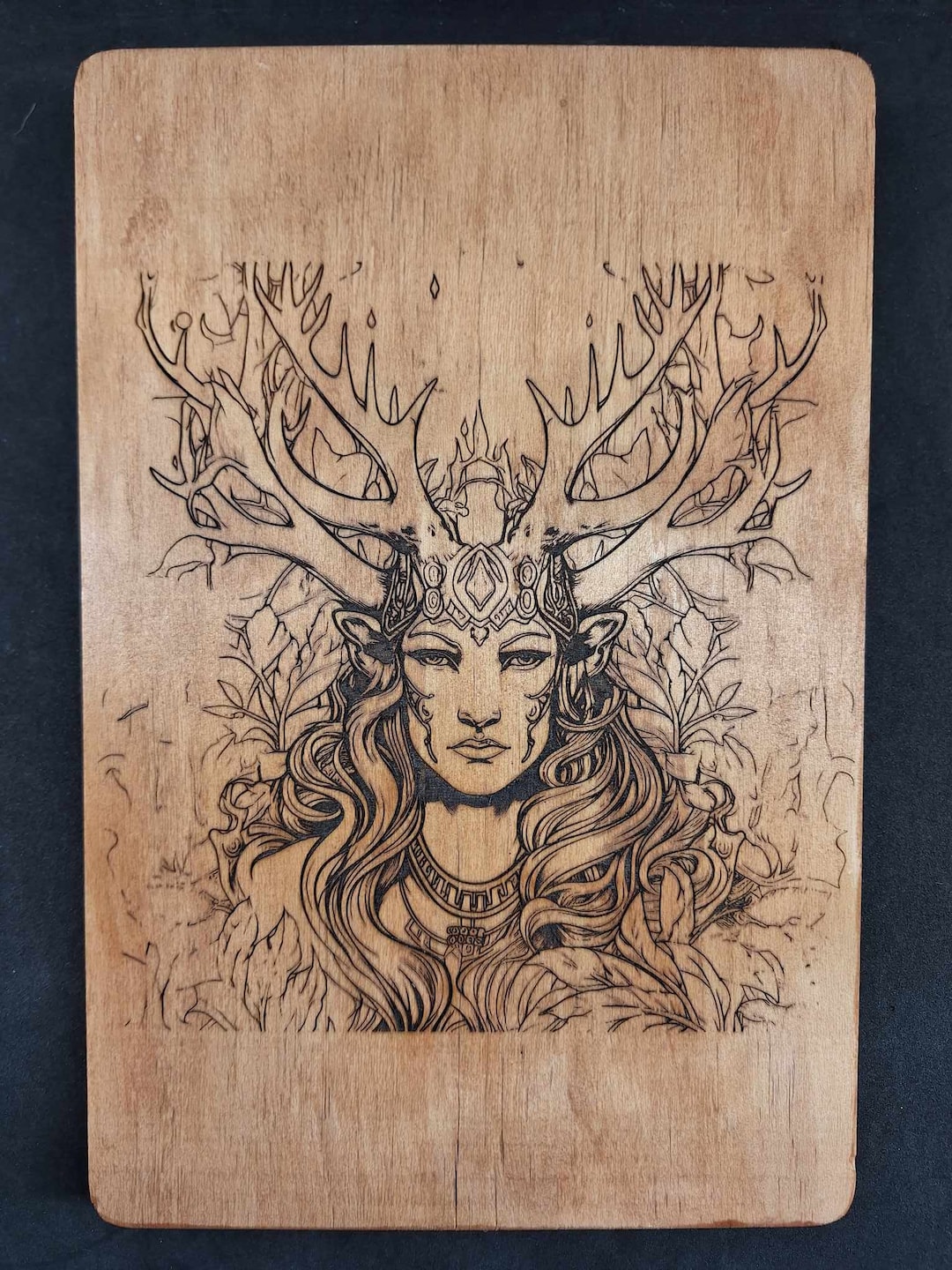 Laser Pyrography With a Woman With Deer Horns - Etsy