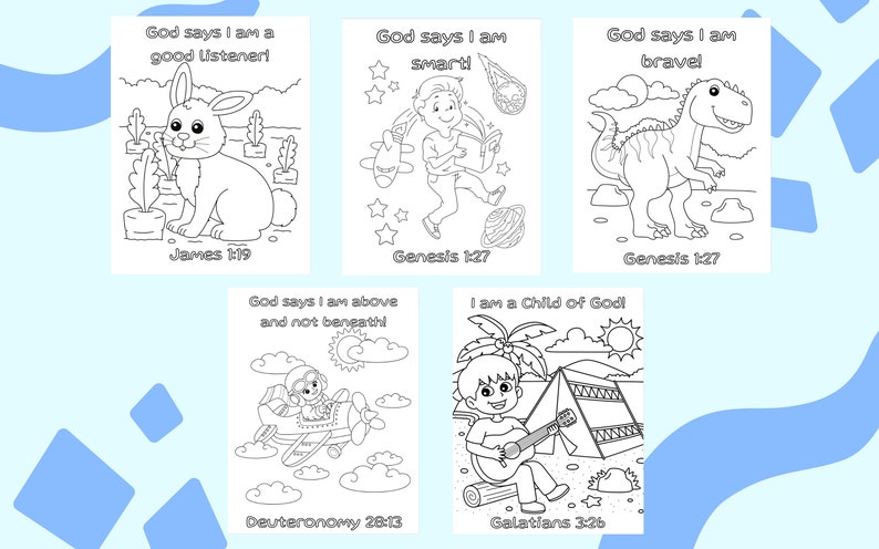 God Says I Am... Coloring Pages - Etsy