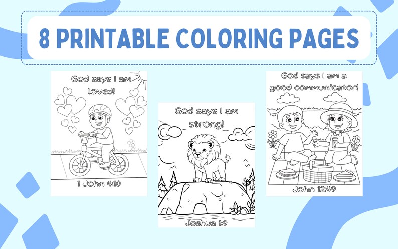 God Says I Am... Coloring Pages - Etsy