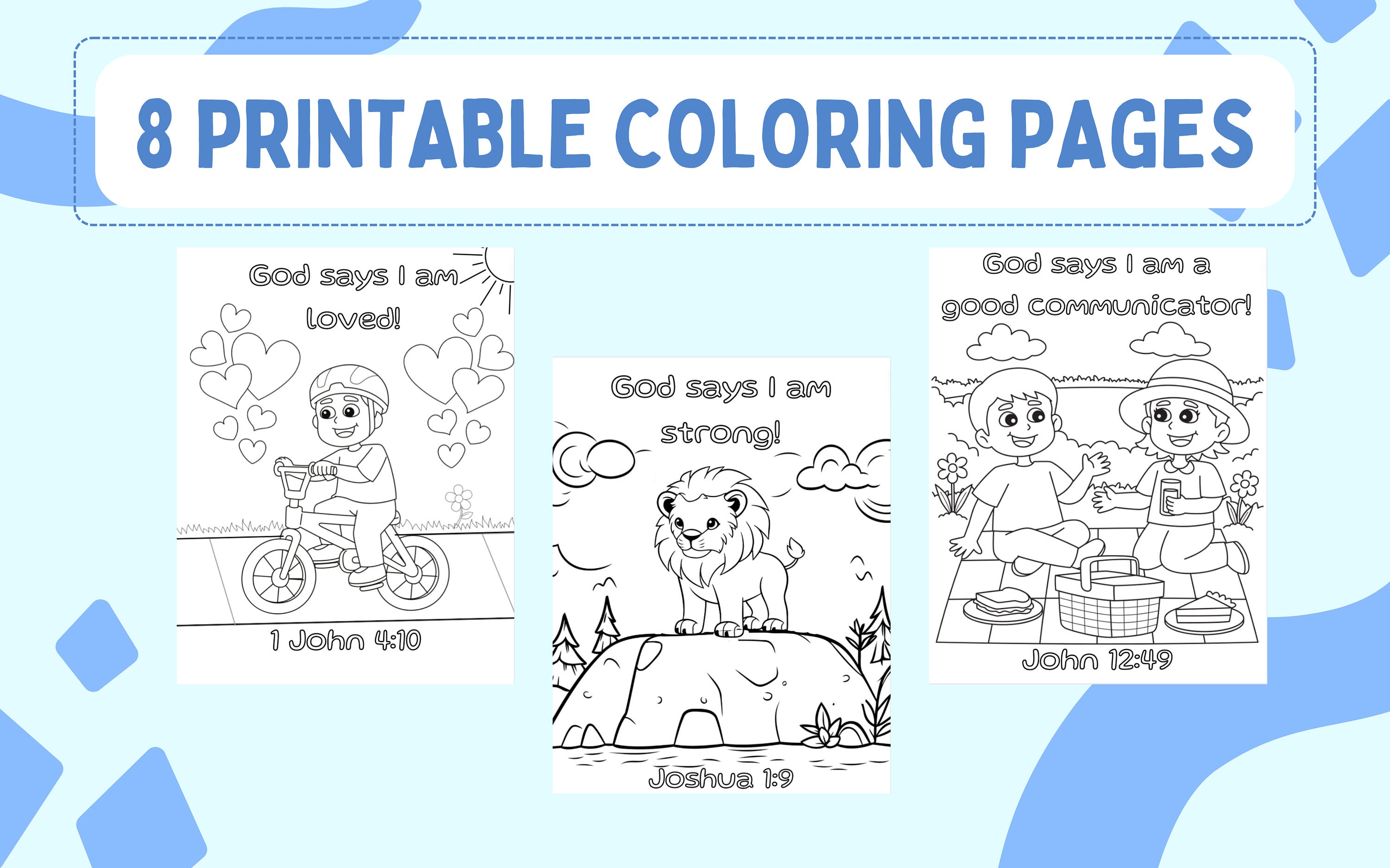 God Says I Am... Coloring Pages - Etsy
