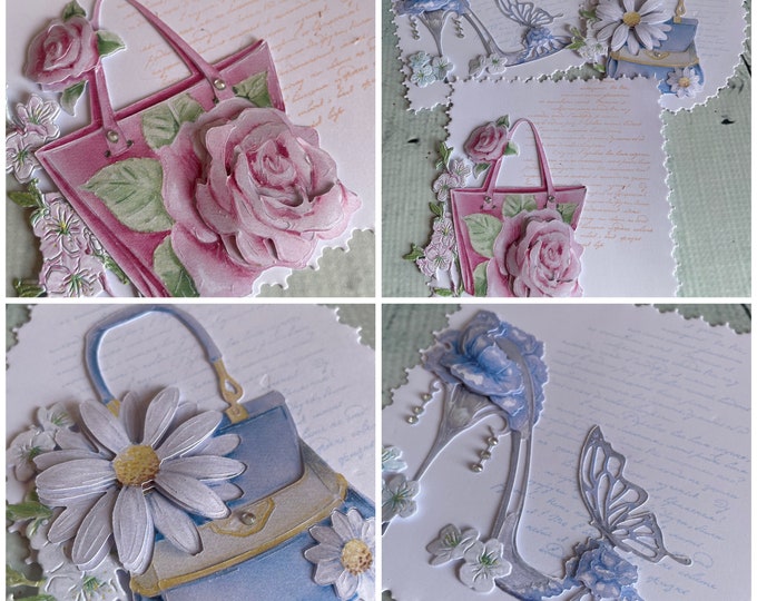 Handmade Card Toppers Shoe Handbag Card Toppers, Card Kit, Card Toppers ...