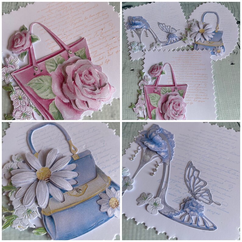 Handmade Card Toppers Shoe Handbag Card Toppers Card Kit - Etsy