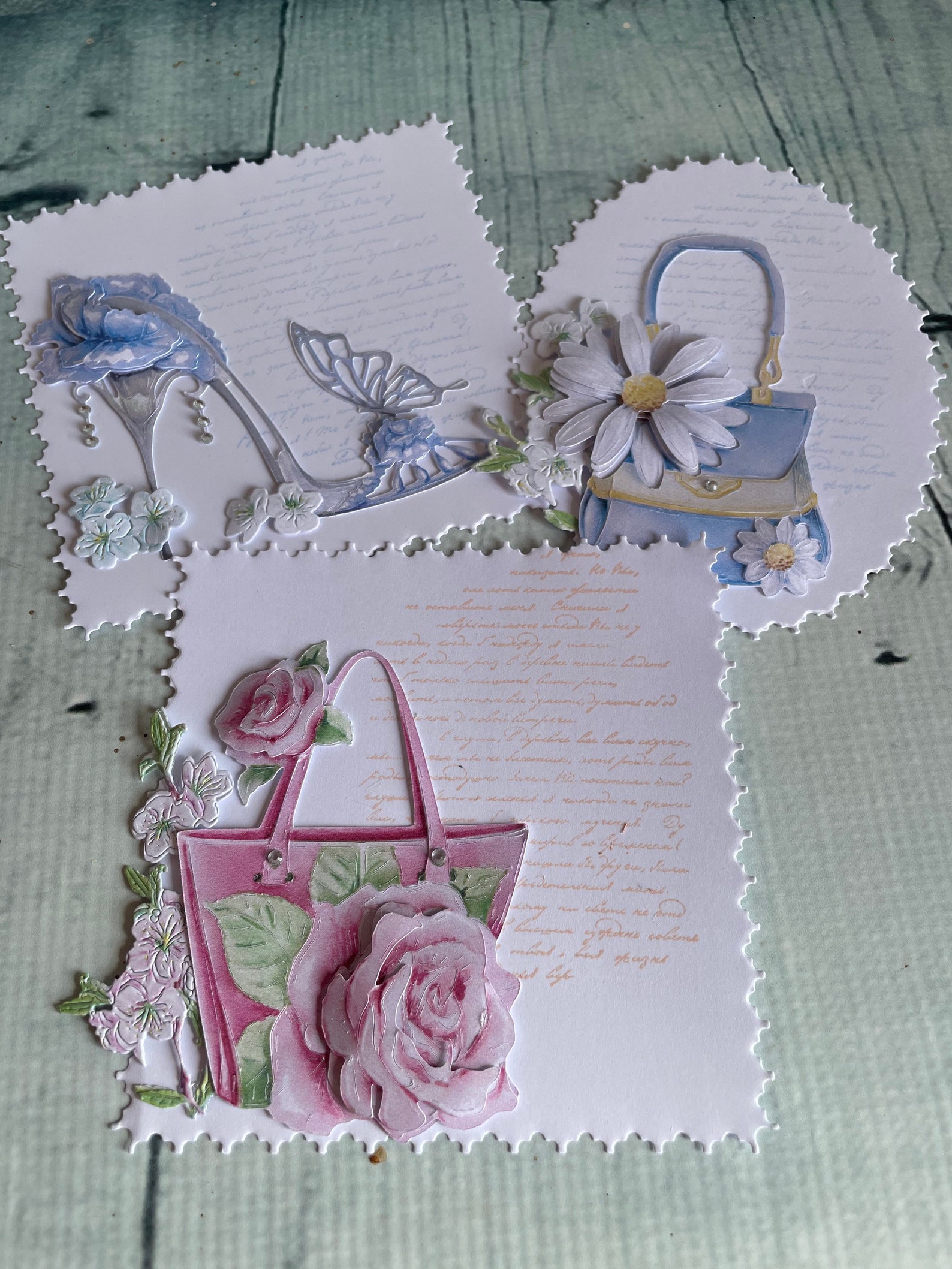 Handmade Card Toppers Shoe Handbag Card Toppers Card Kit - Etsy