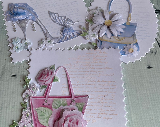 Handmade Card Toppers - Shoe Handbag Card Toppers, Card Kit, Card ...