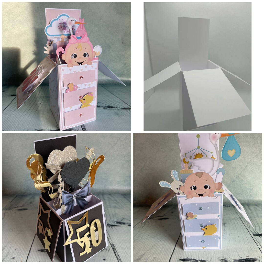 Pop up Card Boxes Blanks po up Birthday Card Blanks Card Making Kit ...