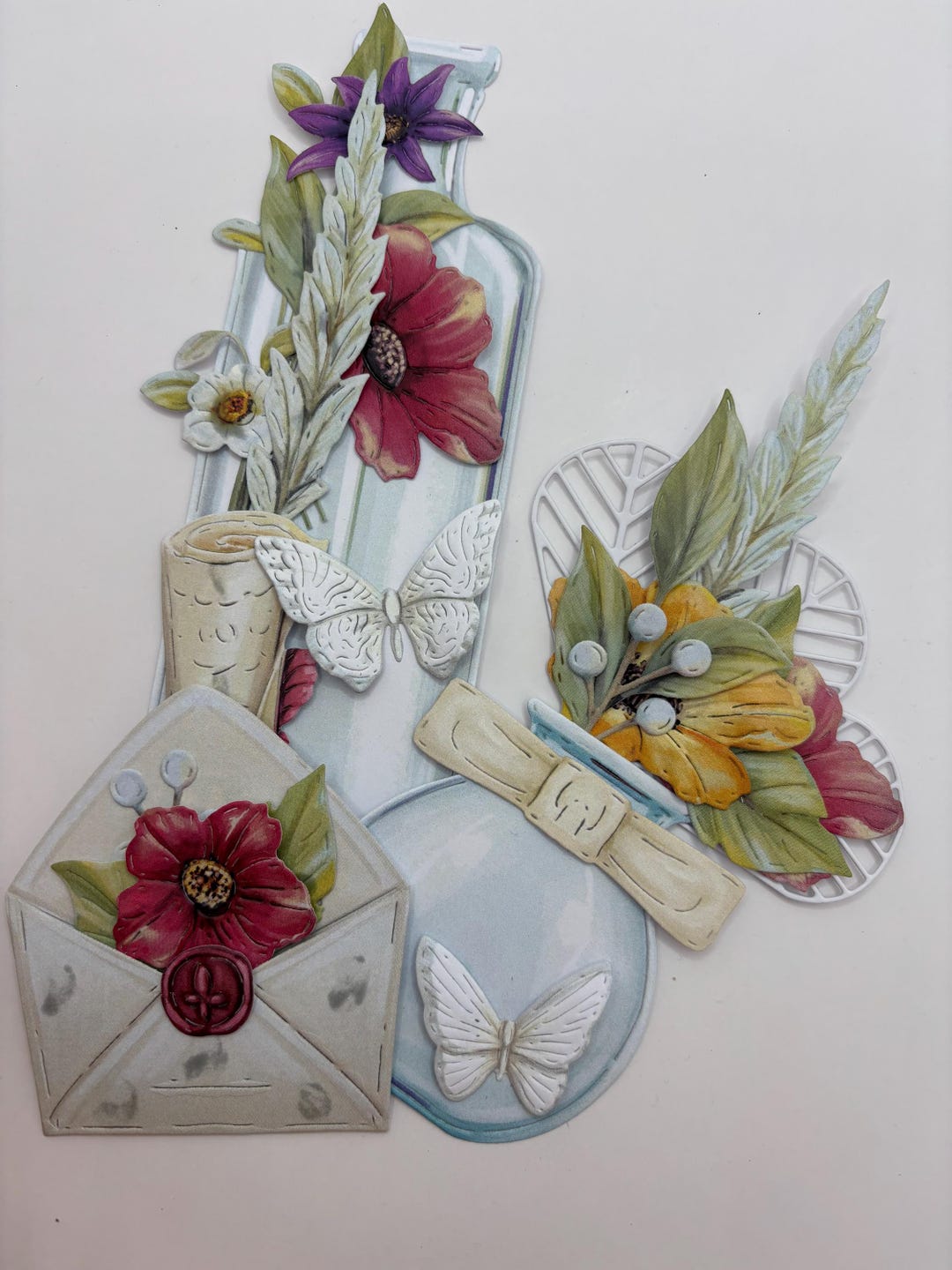 Floral Card Toppers | Bottle Embellishments Card Kit | Card Toppers ...