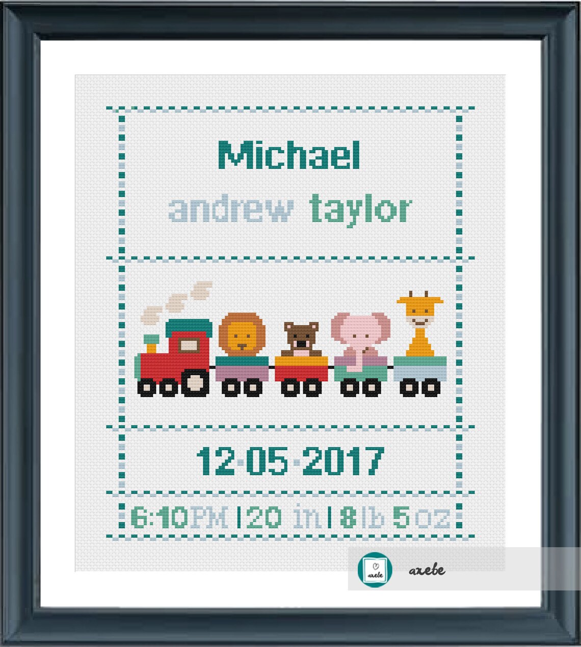 Cross Stitch Baby Birth Sampler Birth Announcement Train - Etsy UK