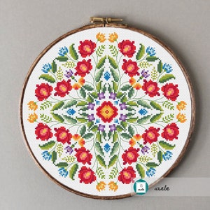 Folk Art Cross Stitch Patternfolk Cross Stitchmodern - Etsy