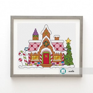 Gingerbread House Cross Stitch Patternmodern Pattern PDF - Etsy