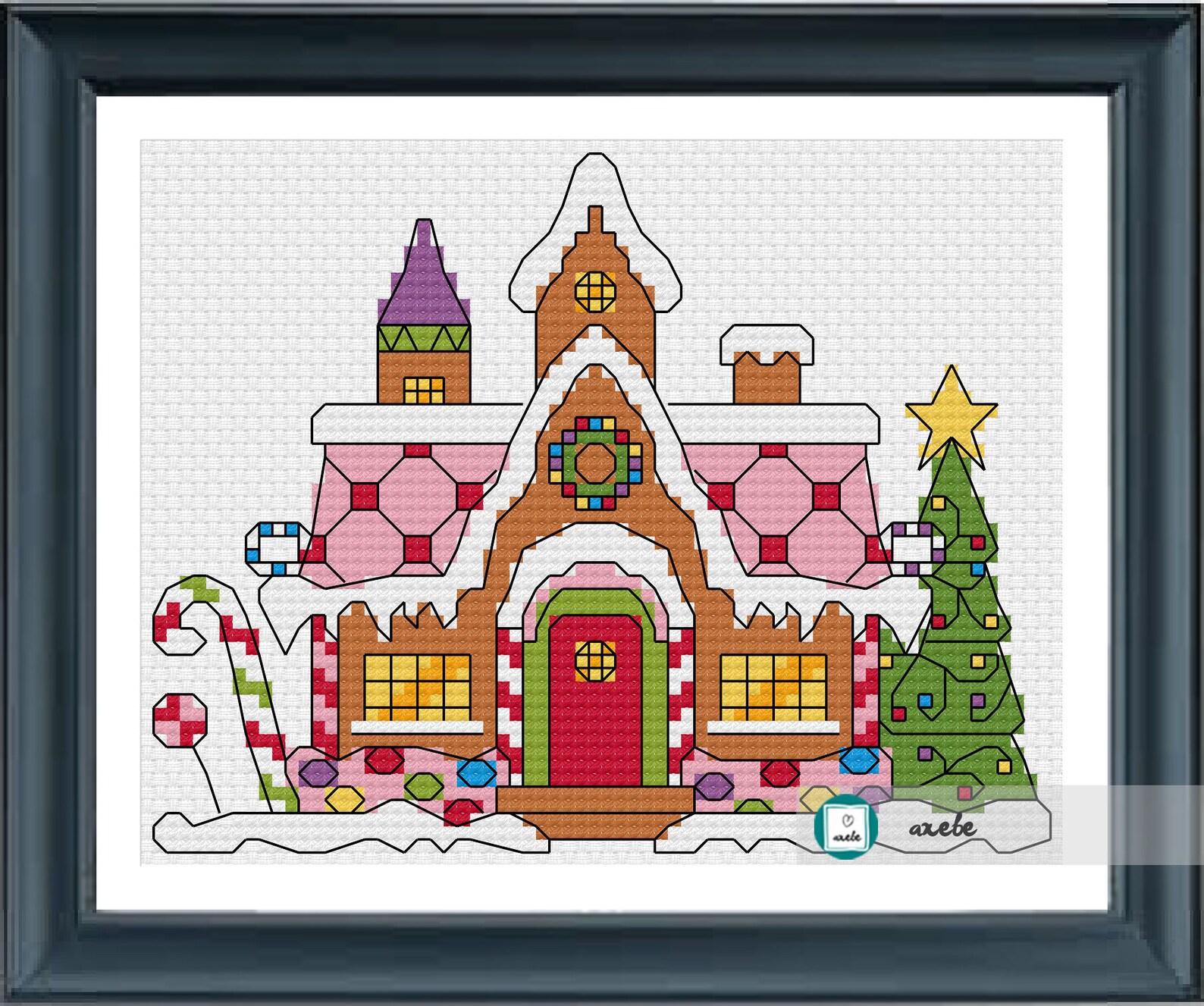 Gingerbread House Cross Stitch Patternmodern Pattern PDF - Etsy