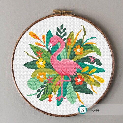 Flamingo Cross Stitch Pattern 4 Instant PDF Download - Etsy