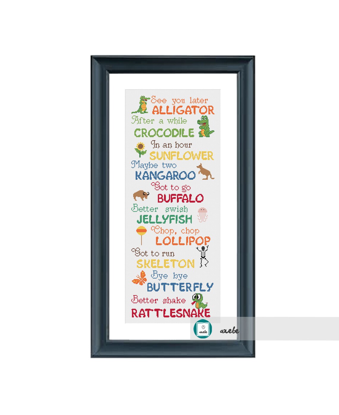 See You Later Alligator Goodbye Poem Cross Stitch Pattern - Etsy Canada