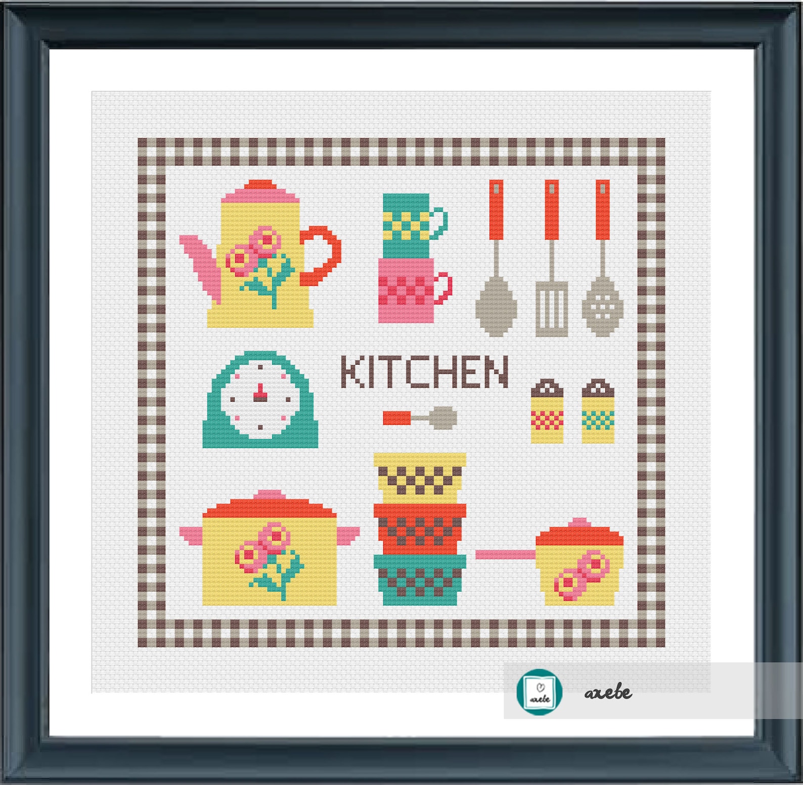 Kitchen cross stitch patternmodern pattern PDF DIY | Etsy