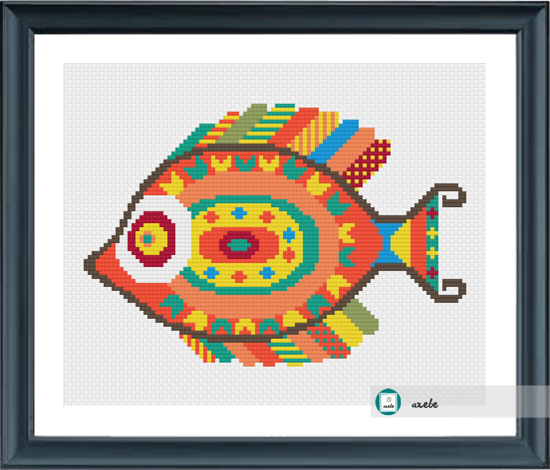 Fish Cross Stitch Pattern Modern Folk Cross Stitch Pattern - Etsy