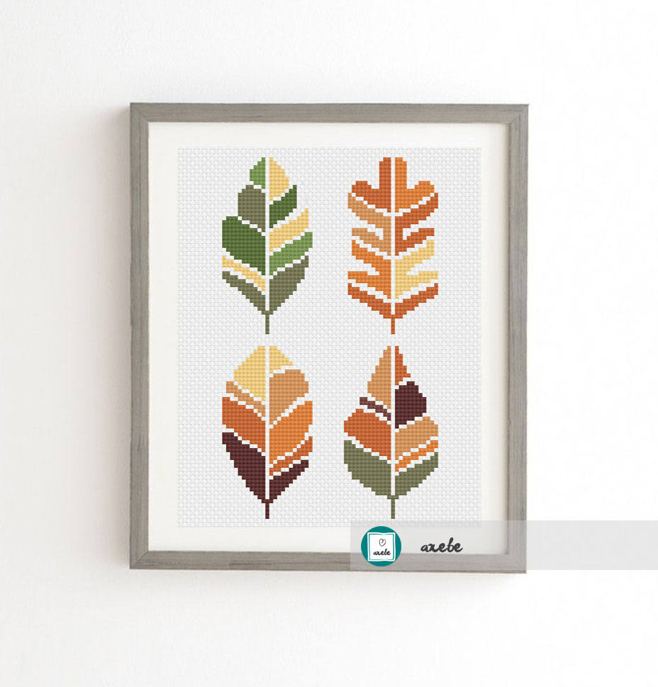 Autumn Leaves Cross Stitch Pattern PDF Instant Download - Etsy