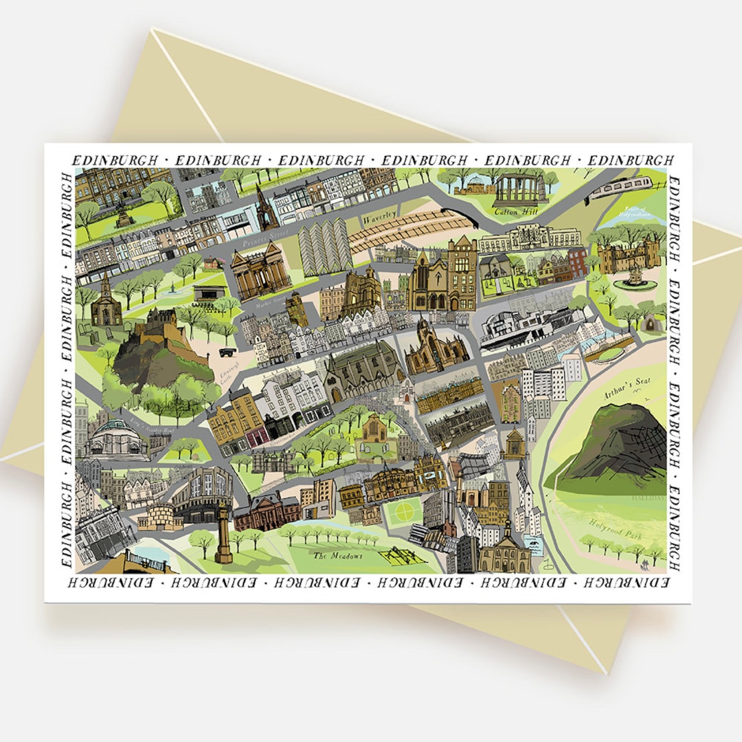 Edinburgh Birthday Card Scotland Birthday Card Edinburgh Greeting Card ...