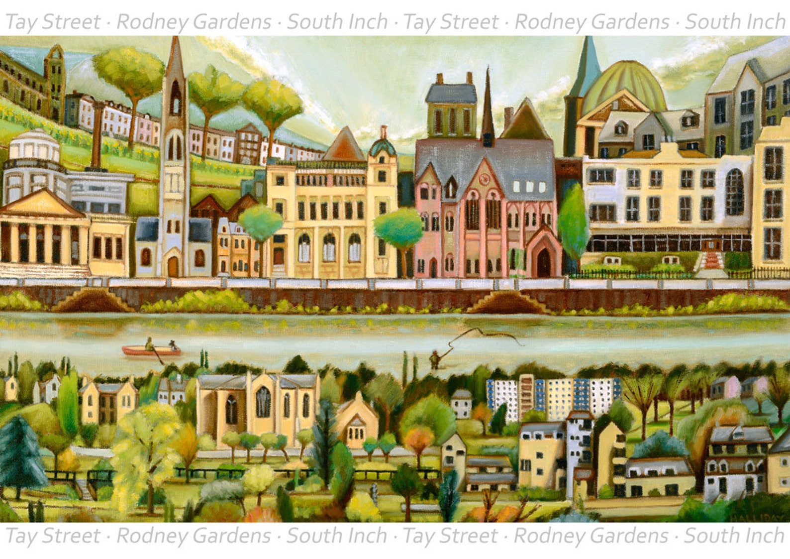 Quirky Art Street Scene Scotland Perth Landscape Art Lowry - Etsy UK