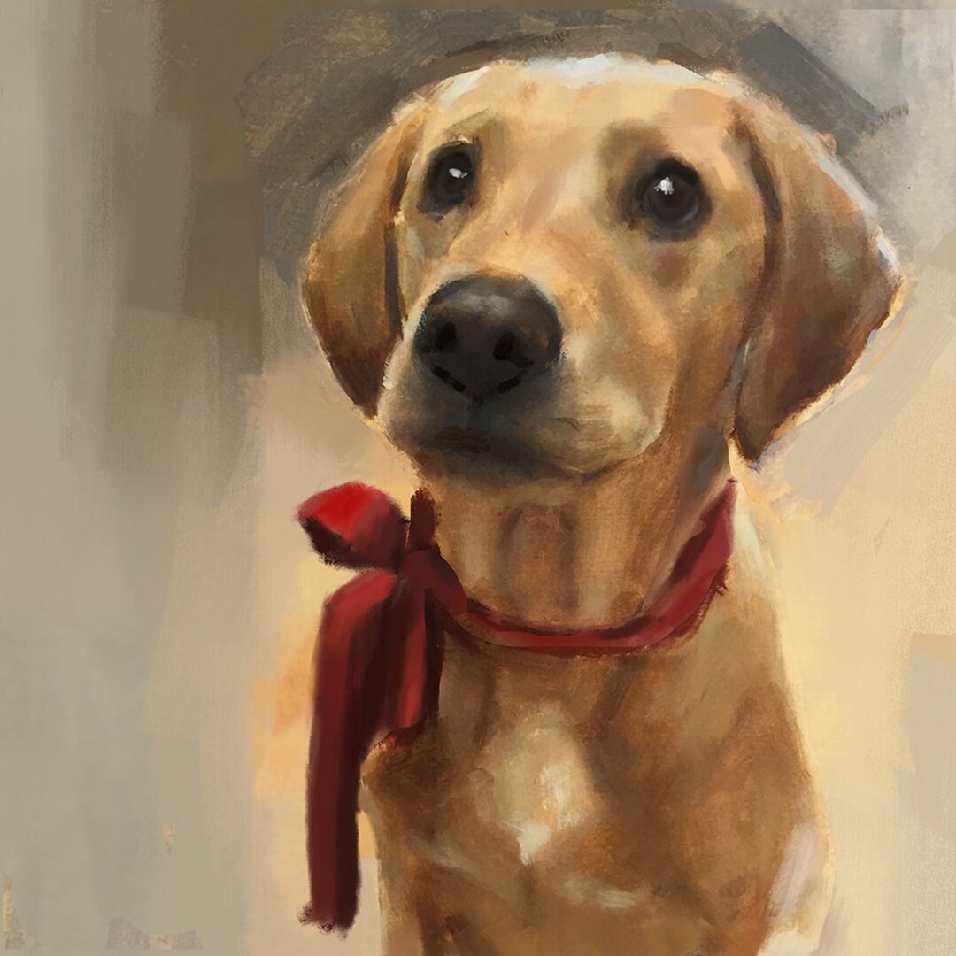 Yellow Labrador Dog Print Fine Art Giclee Print Yellow Lab Retriever ...