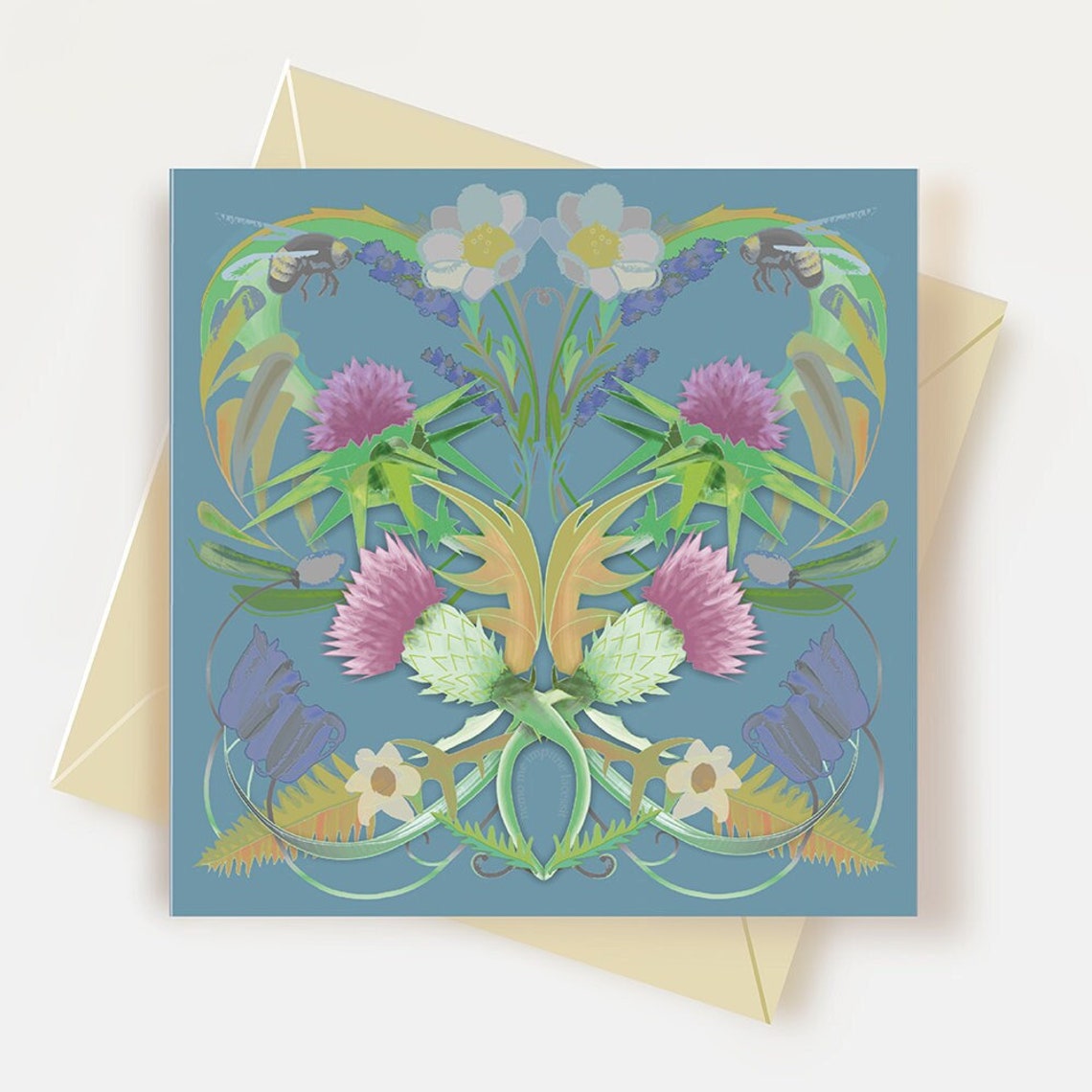 Scottish Thistle Greeting Card Inspired by Artist William Morris ...
