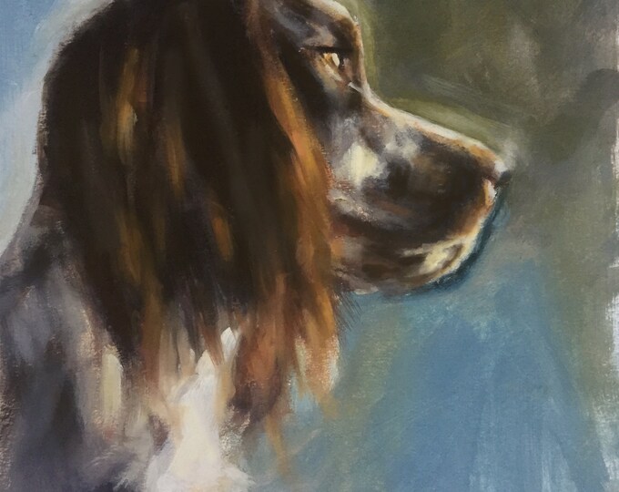 Brown and White Springer Spaniel Original Oil Painting Dog Lover Gifts ...