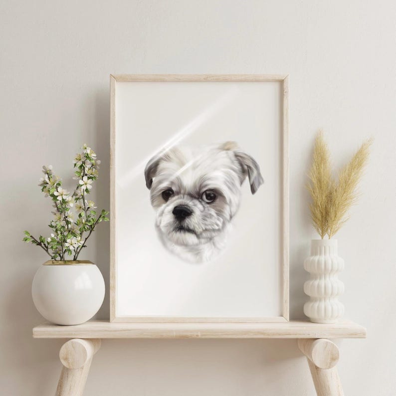 Custom Detailed Pet Portrait Hand-drawn Digital Download - Etsy