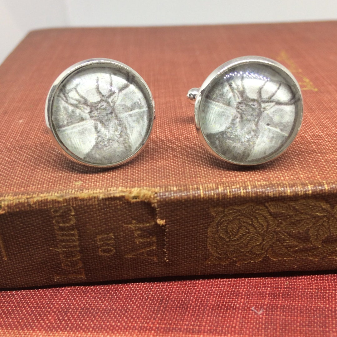 Stag Cuff Links - Handmade From Copy of Vintage Antique Book ...