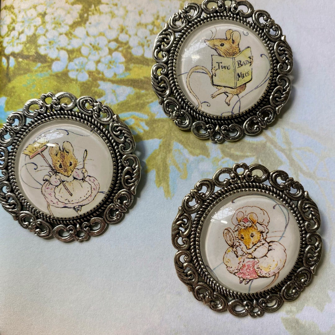Fancy Mouse Brooch - Beatrix Potter Brooch Handmade With Real Vintage ...