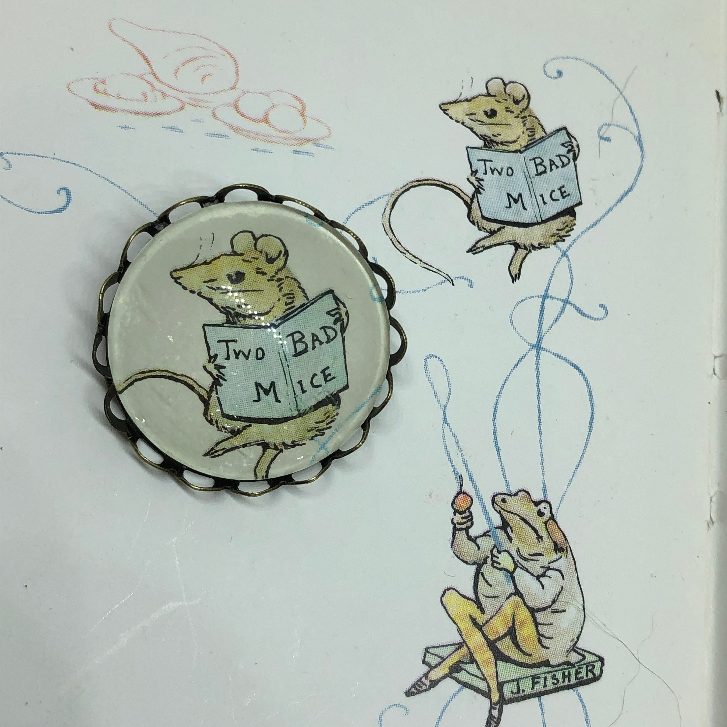 Mouse Brooch Handmade with Real Vintage Beatrix Potter Book | Etsy