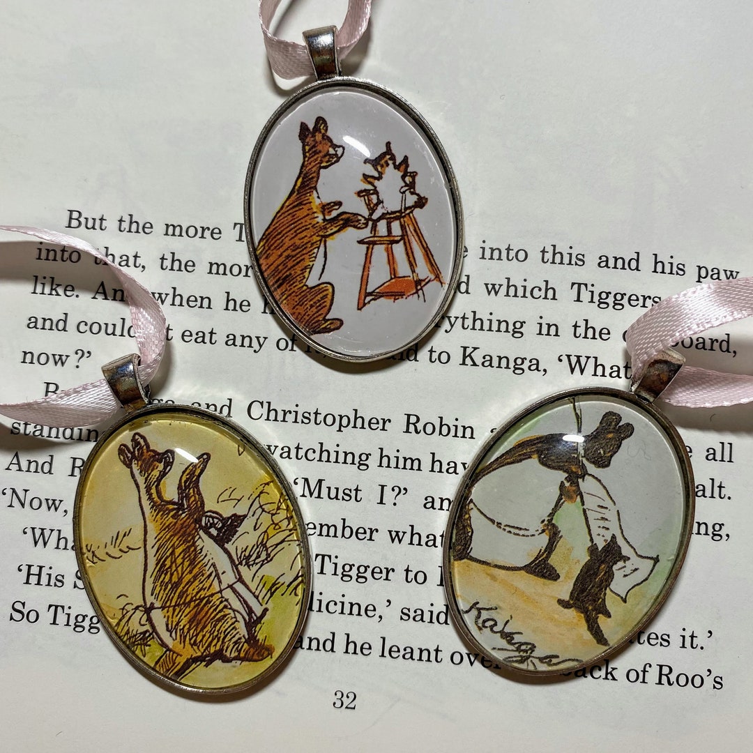 Kanga and Roo - Winnie the Pooh Book Ornaments Handmade W Real Vintage ...