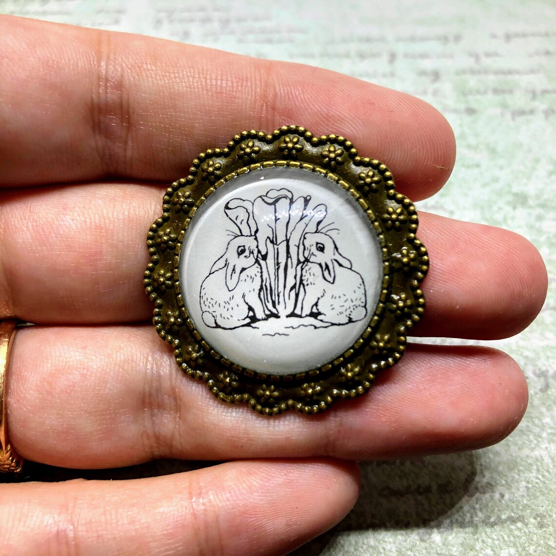 Rabbit Brooch Beatrix Potter Brooch Handmade with Real | Etsy