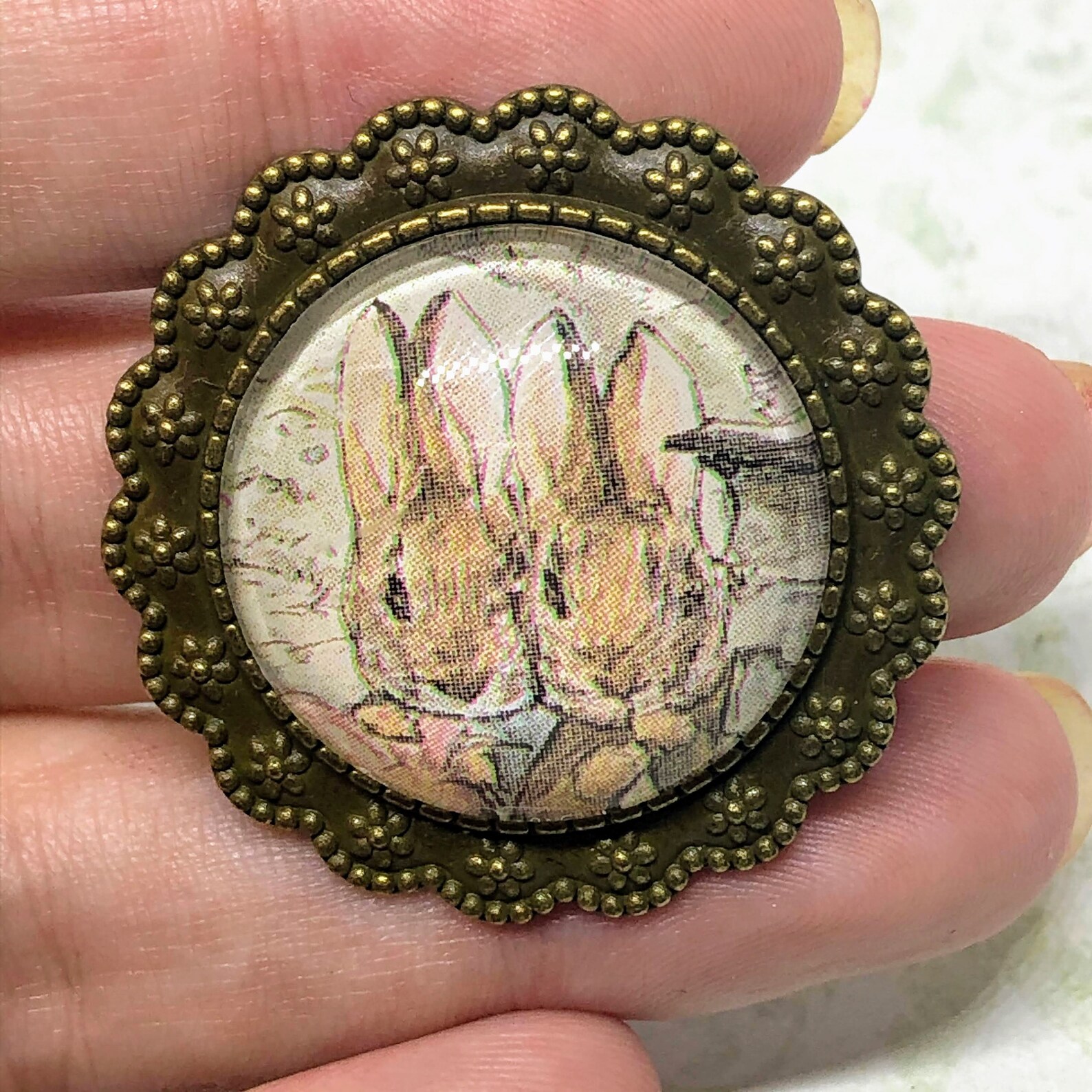 Rabbit Brooch Beatrix Potter Brooch Handmade With Real - Etsy UK
