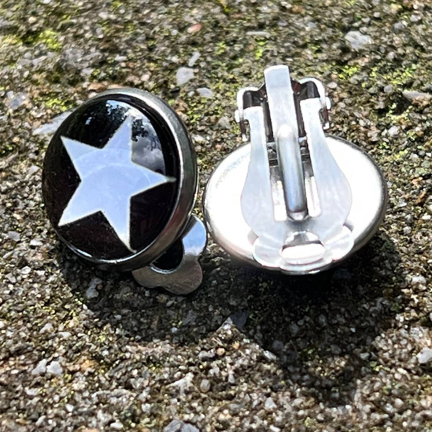 Y2K Punk Grunge Goth Star Stud Clip on Earrings, Womens Mens Alt Emo ...