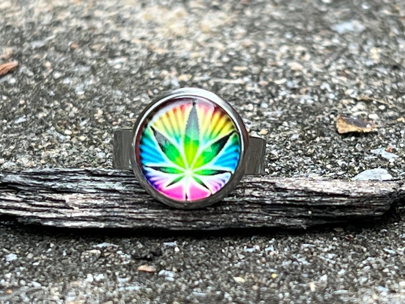 Non Tarnish Marijuana Weed Leaf Adjustable Rings - Etsy