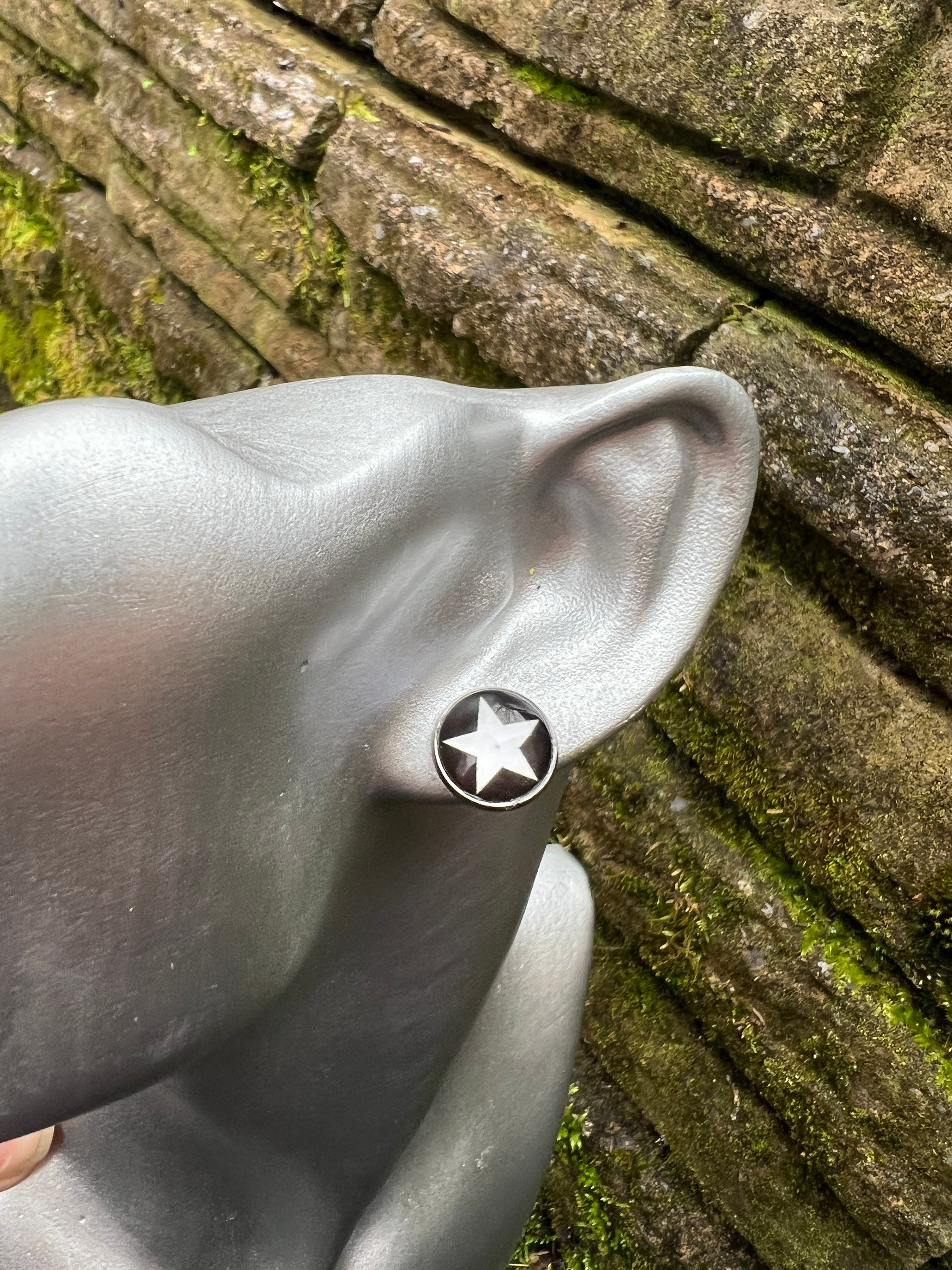 Y2K Punk Grunge Goth Star Stud Clip on Earrings, Womens Mens Alt Emo ...