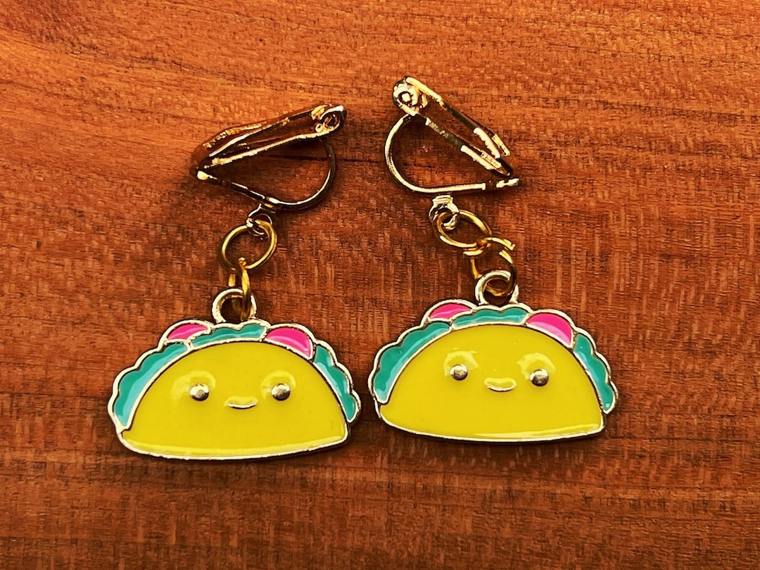 Womens Mens Kawaii Taco Charm Clip on Earrings - Etsy