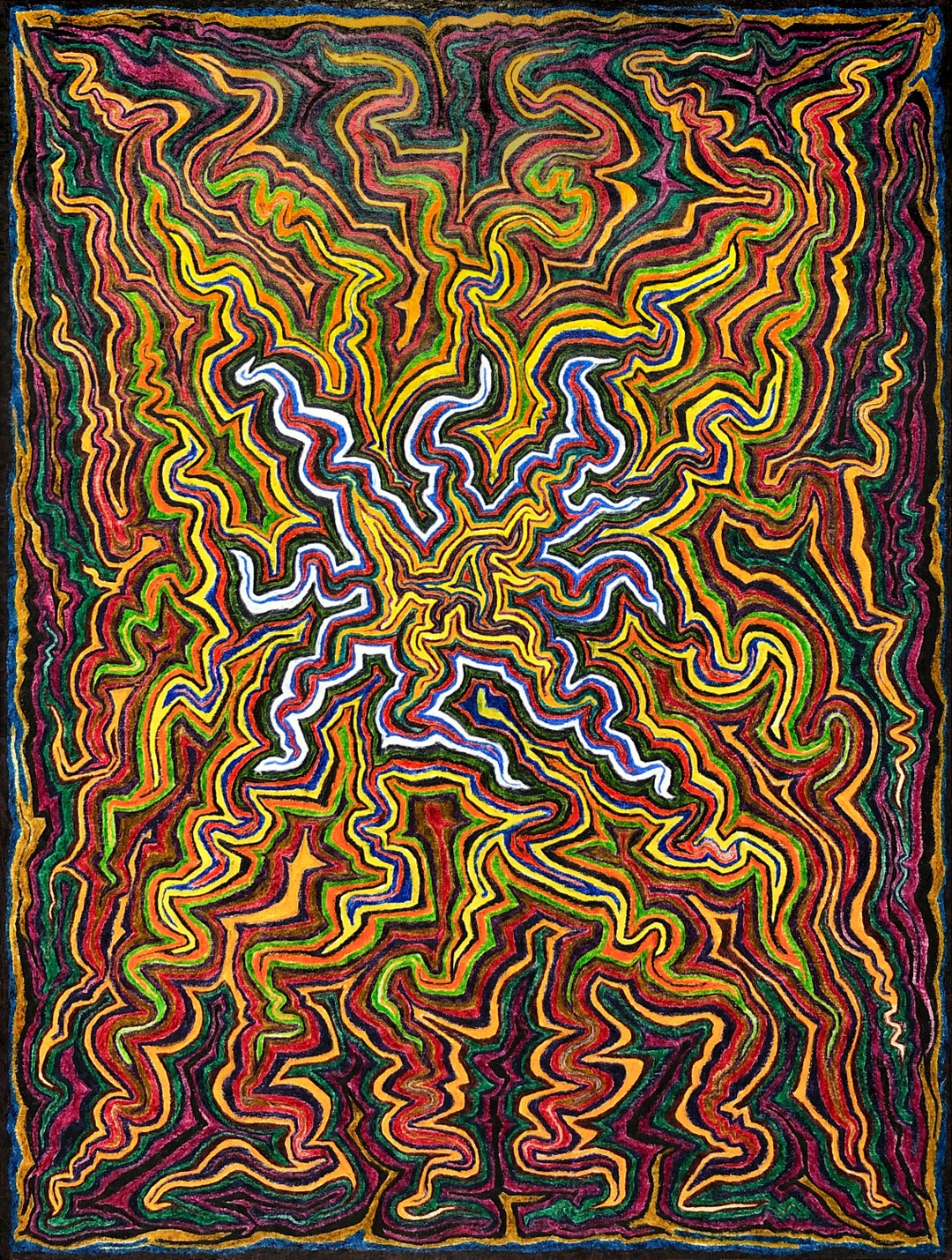Psychedelic Abstract Drawing, Original Art -- All Things Are Alive 22 ...