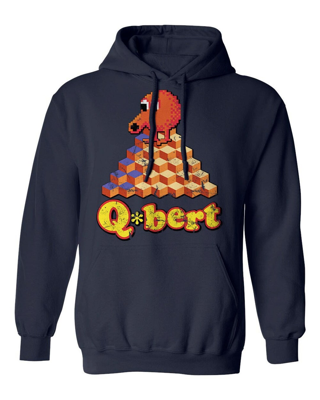 Graphic Vintage 80's Gamer Old Arcade Novelty Qbert Design Sweatshirt ...