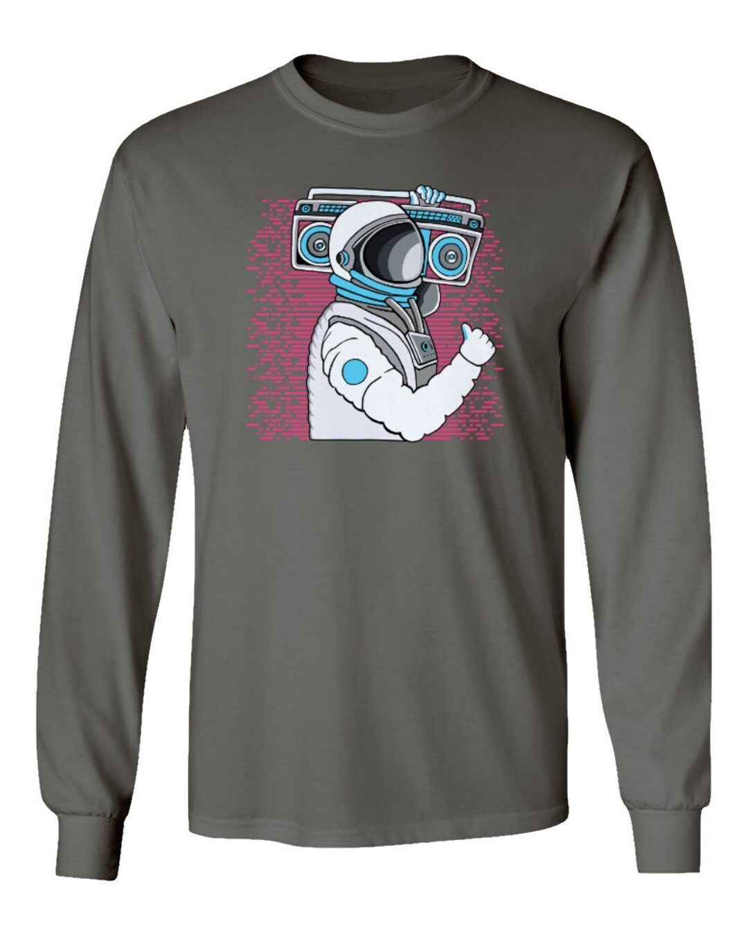 Astronaut Music Boombox Space Stars Colorful Retro Long Sleeve - Etsy