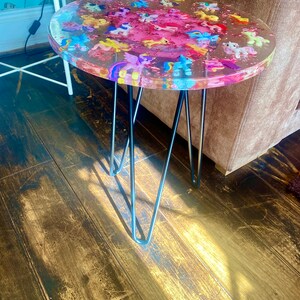 Table My Little Pony Resin Pink Glitter Kitsch Coffee Table Toys Side ...