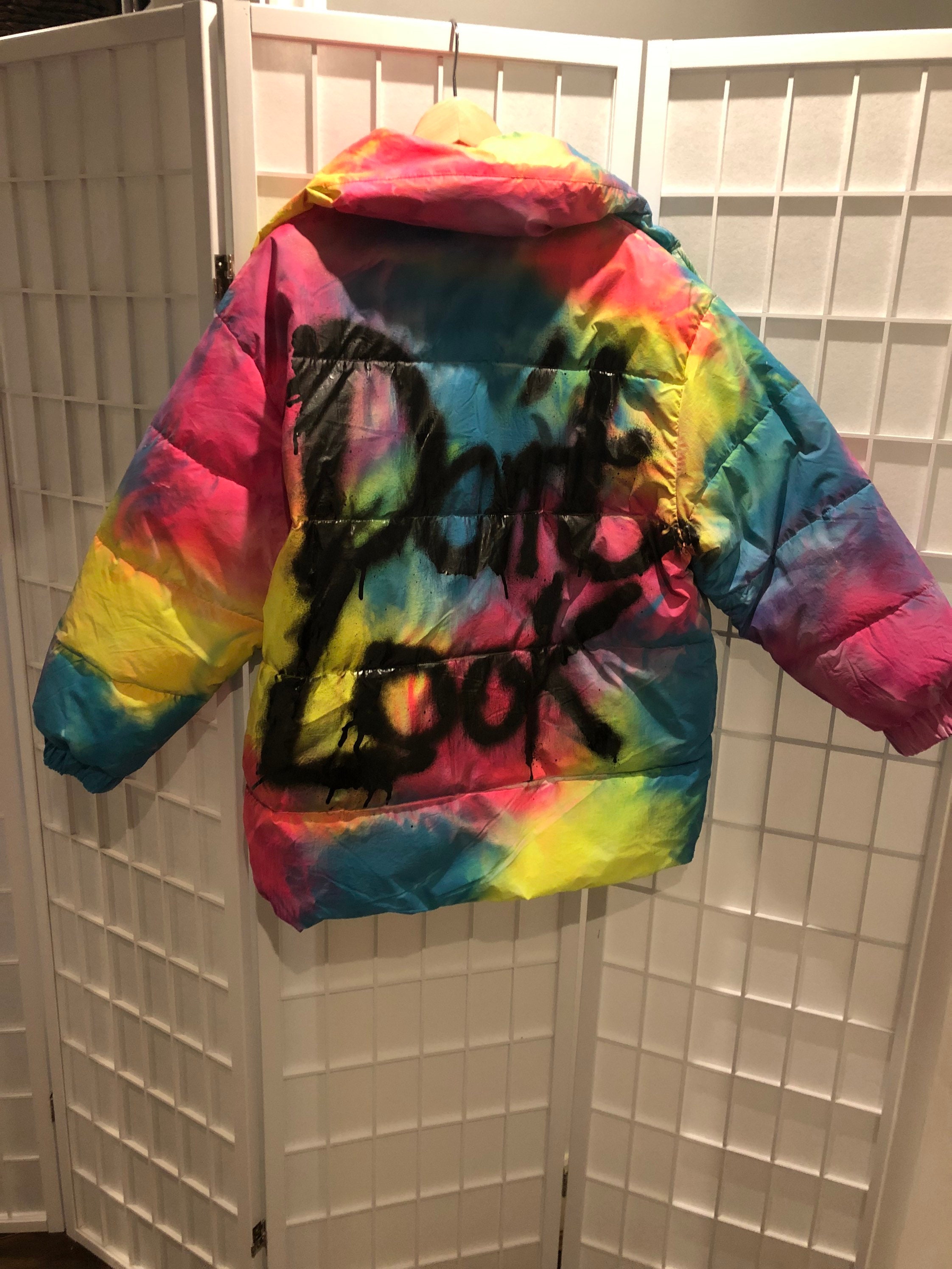 Puffer Jacket Customised One Off Neon Made to Order Unique | Etsy