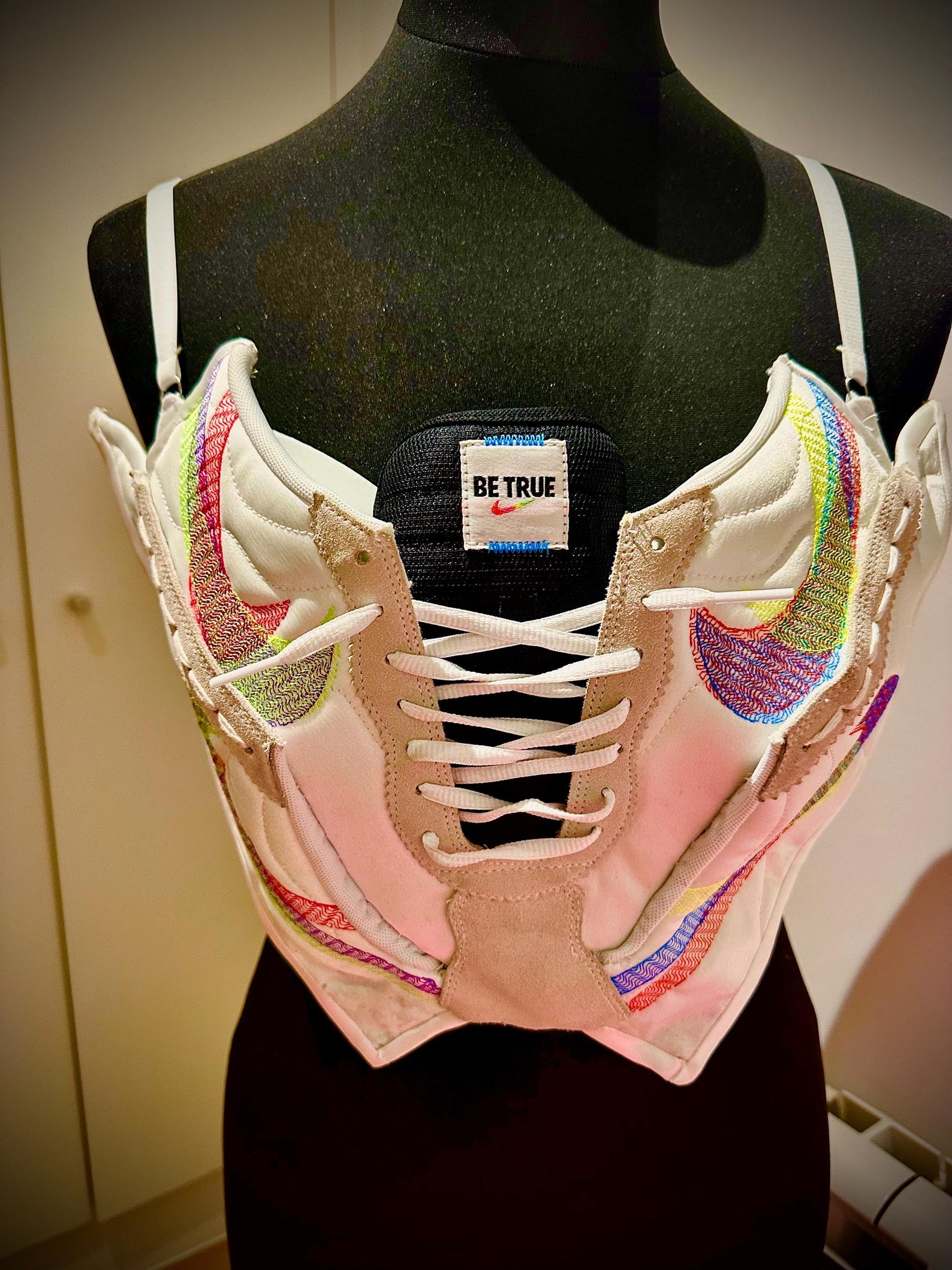 Upcycled Cortez Sneaker Corset Bralet - Handmade Fashion Statement - Etsy