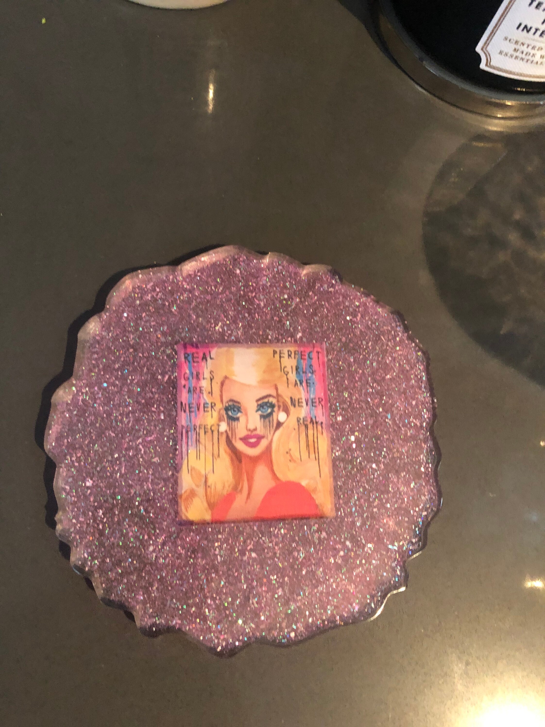 Barbie Pink Coaster Resin Custom Barbie Handmade Coaster - Etsy UK