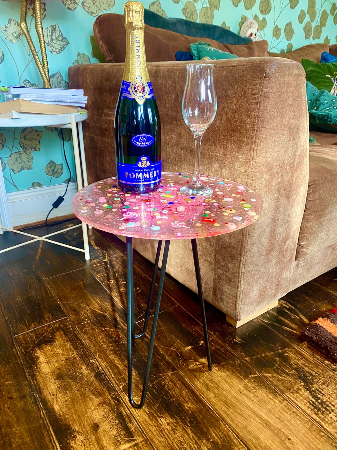 Table Pink Candy Resin Pink Kitsch Sweets & Candy Coffee Table Side ...