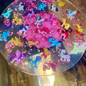 Table My Little Pony Resin Pink Glitter Kitsch Coffee Table Toys Side ...
