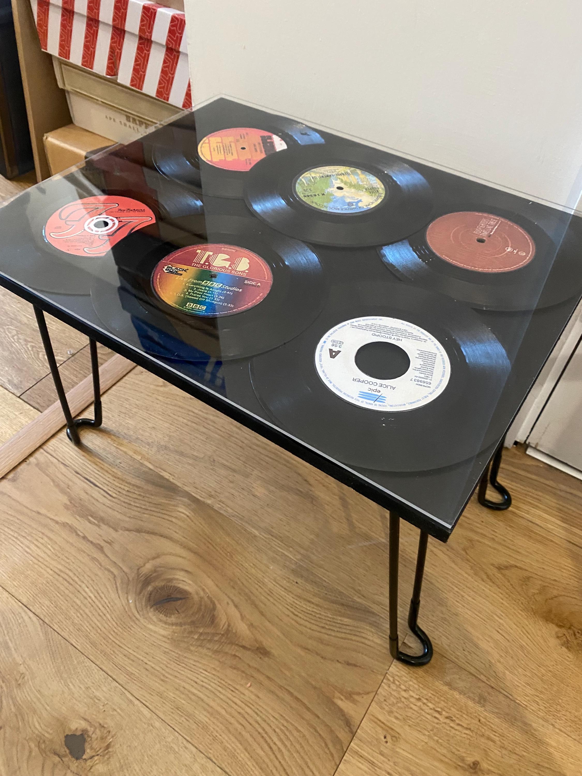 Handmade Vinyl Record Table: Bespoke Music Lover Gift (35cm X 44cm) - Etsy