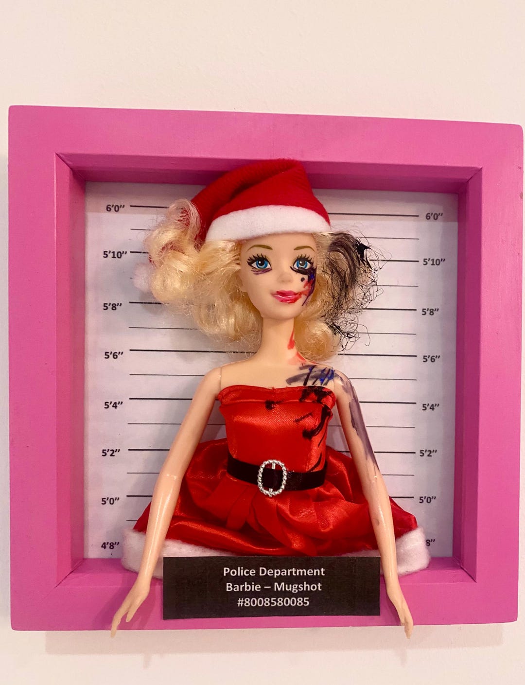 Art Doll Mugshot Doll Horror Arrested Barbie Style Doll in Box Frame ...