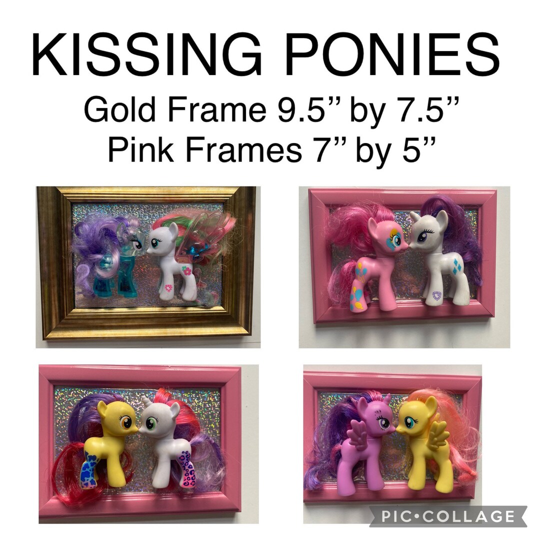 Little Pony Art Wall Art 3D Art Kissing Ponies MLP Pony - Etsy
