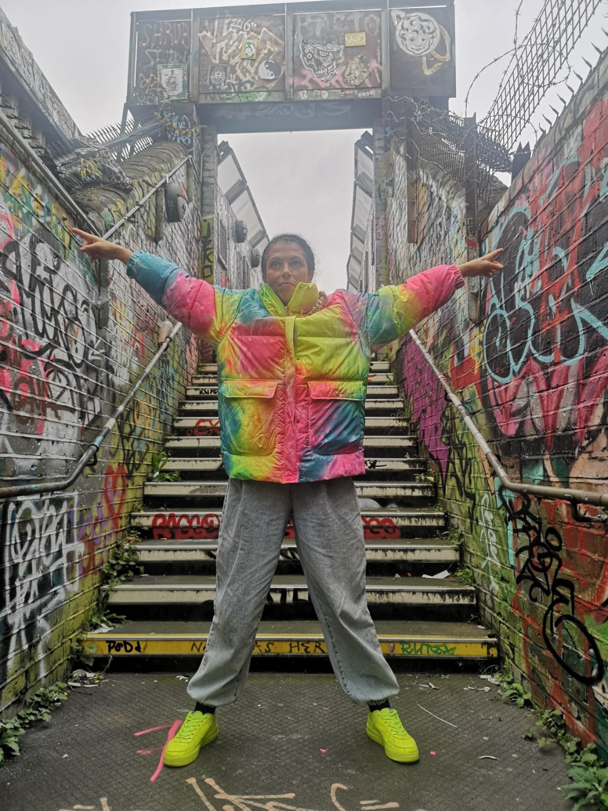 Puffer Jacket Customised One Off Neon Made to Order Unique | Etsy